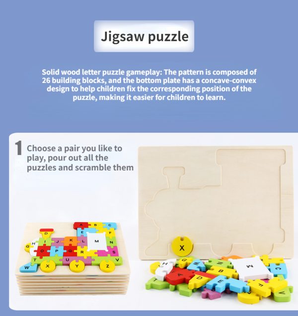 Wooden ABC Puzzles Block - Kids & Family Limited
