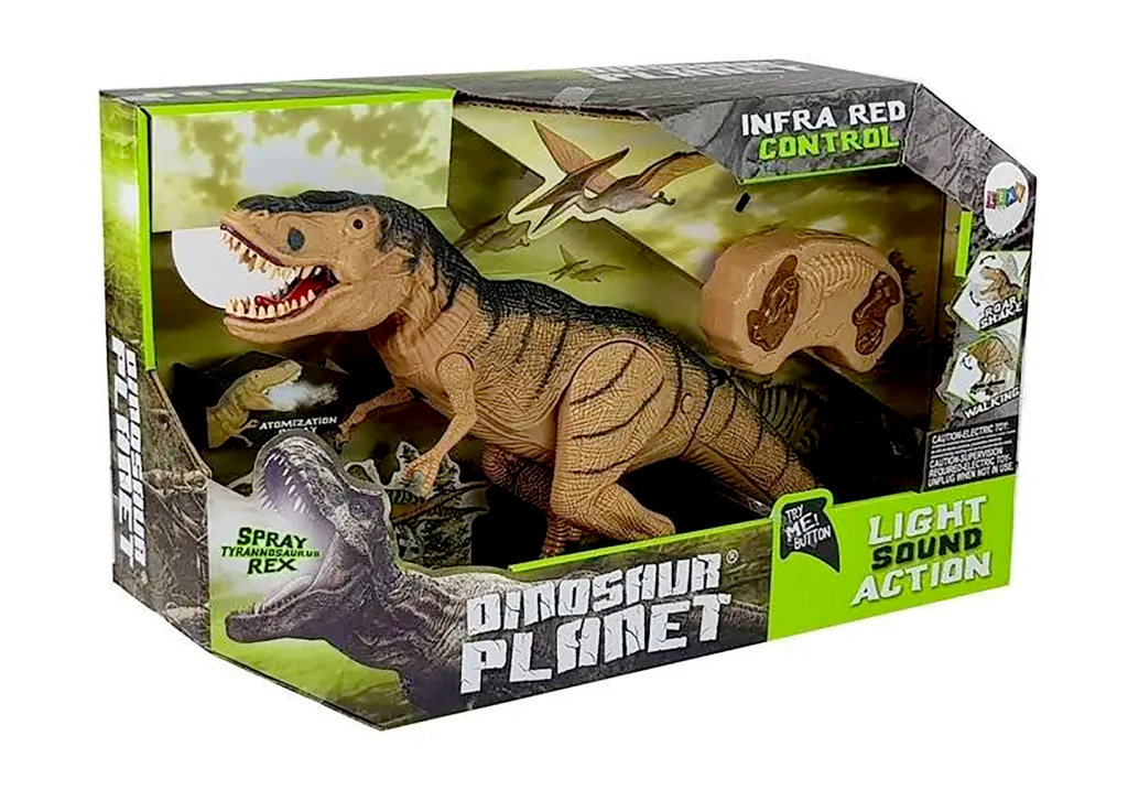 Remote Control T-Rex Dinosaur Walking, Roar, Light & Smoke - Kids ...