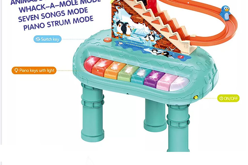 Table Slide Track Climbing Penguin Plastic Electronic Musical Piano ...