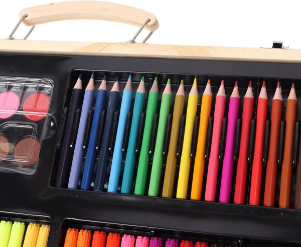 180 Piece Deluxe Art Set Wooden Art Box - Kids & Family Limited