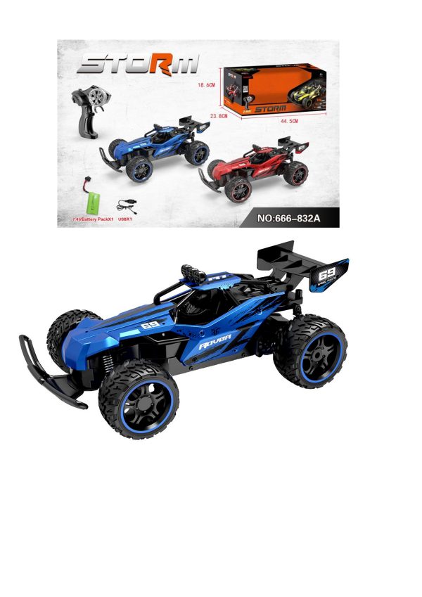 Remote Control Racing Storm Car 1:14 Scale 2.4GHz (BLUE COLOR) - Kids ...