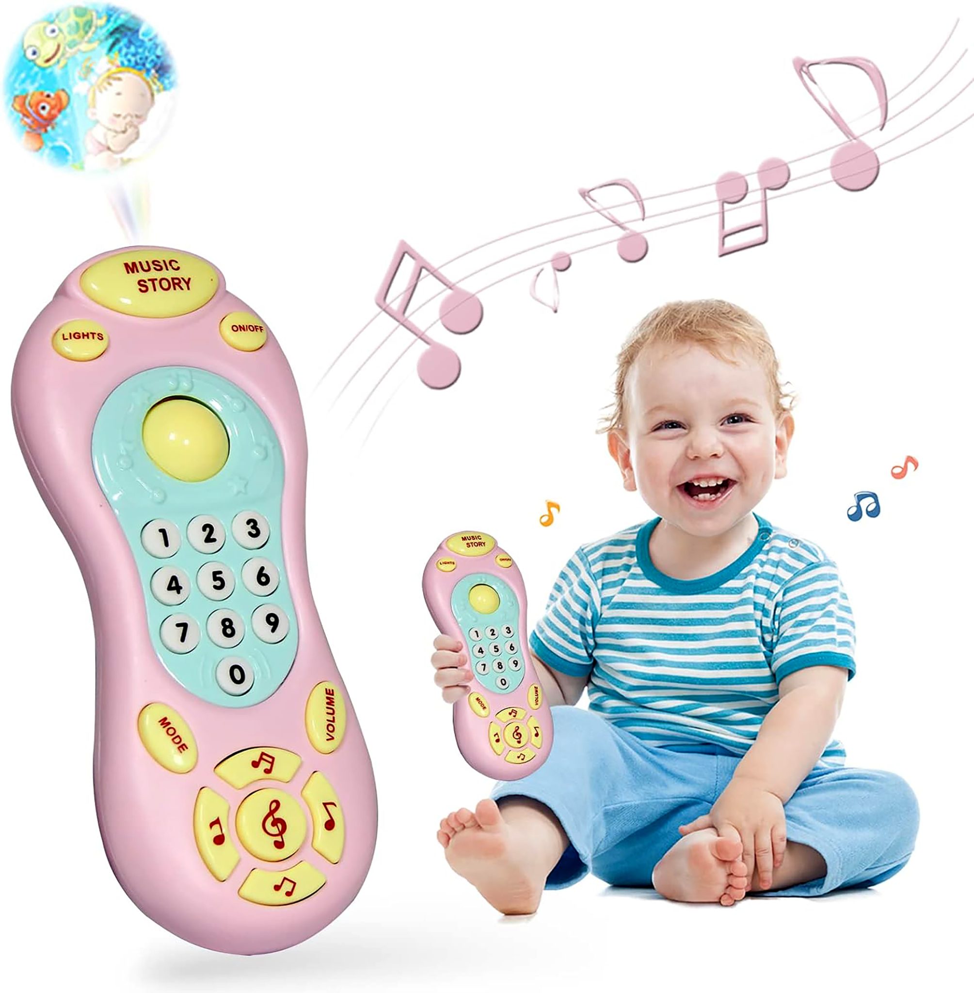Remote Control with Sound and Light Projection Educational Toys - Kids ...