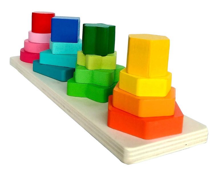 Wooden Geometric Four Column for Kids - Kids & Family Limited
